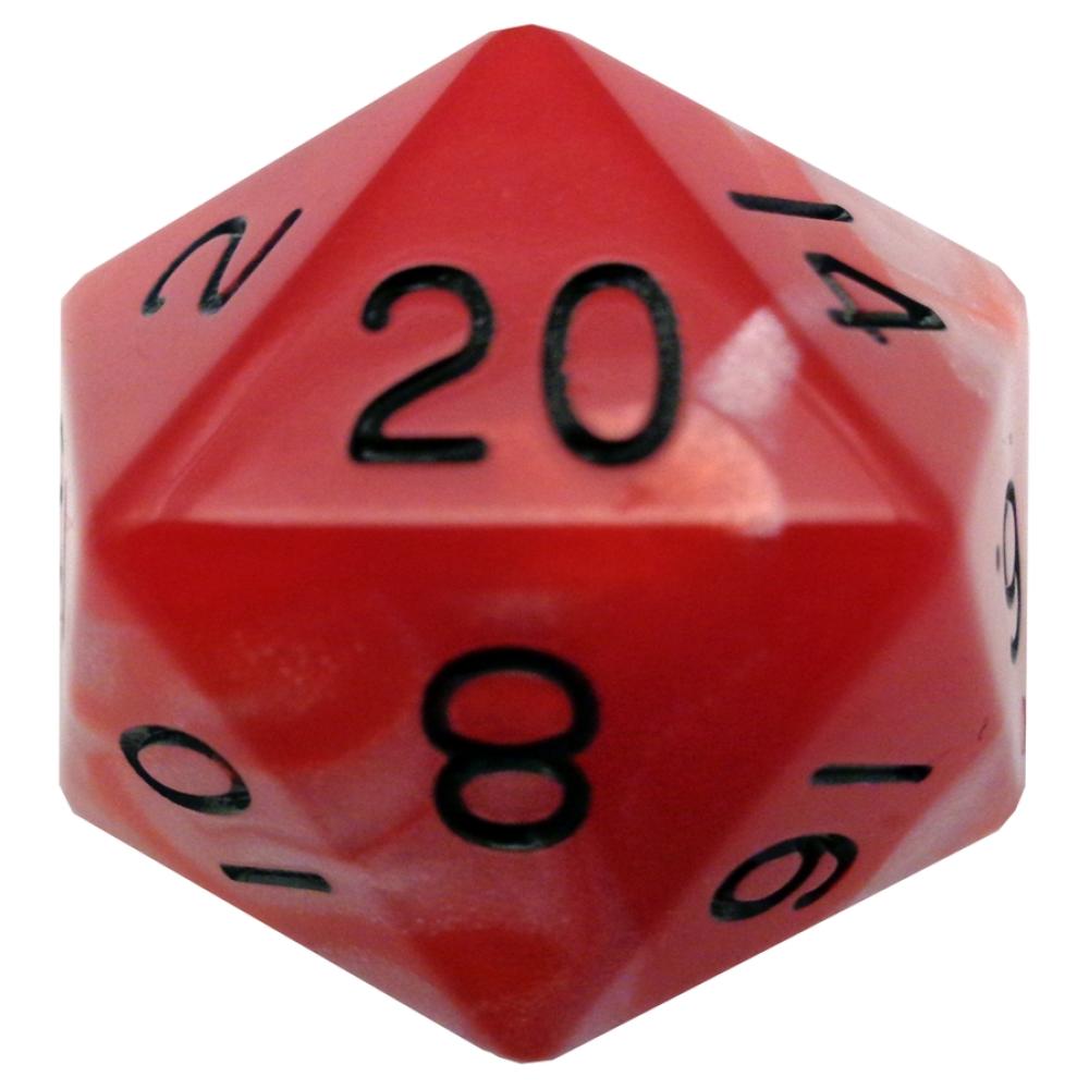 Mega Acrylic D20: Red/White with Black Numbers | Goblin Market ...