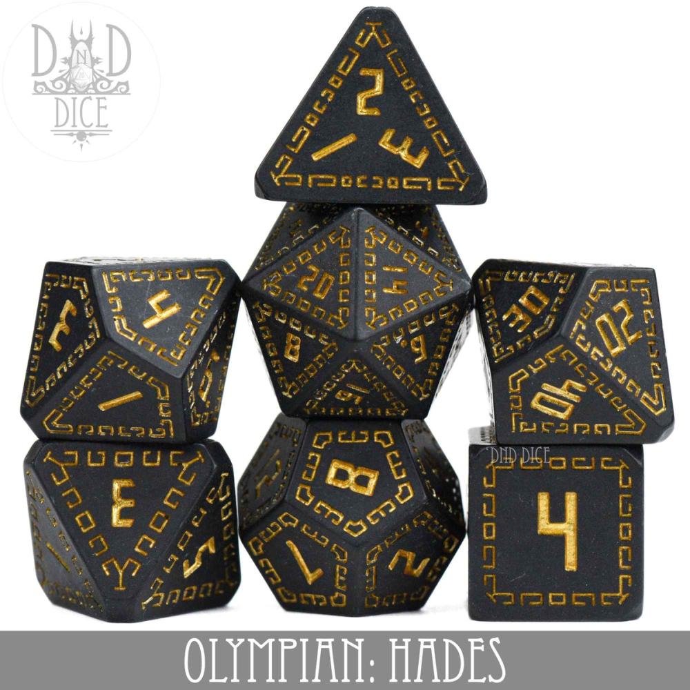DND Dice: Resin 7-Die Set—Olympian: Hades | Goblin Market — Chicago ...