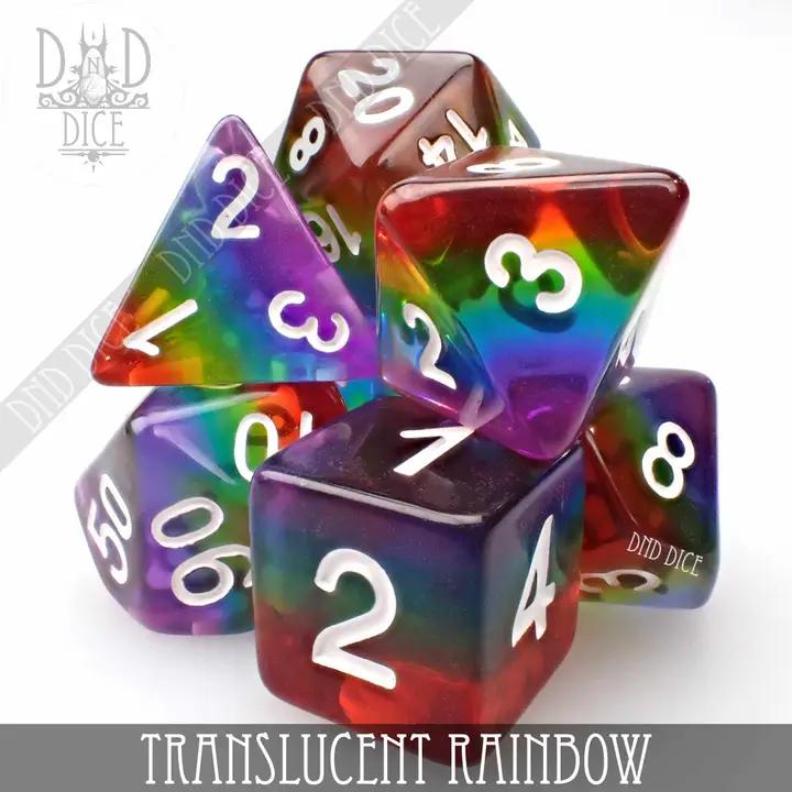 DND Dice: Resin 7-Die Set—Translucent Rainbow | Goblin Market — Chicago ...